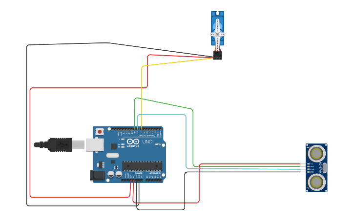 Circuit design Arduino railway platform - Tinkercad
