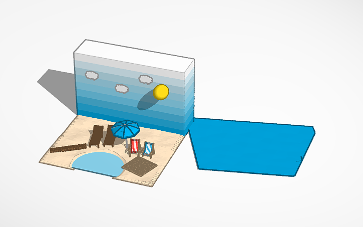 3D design Copy of Summer Beach - Tinkercad