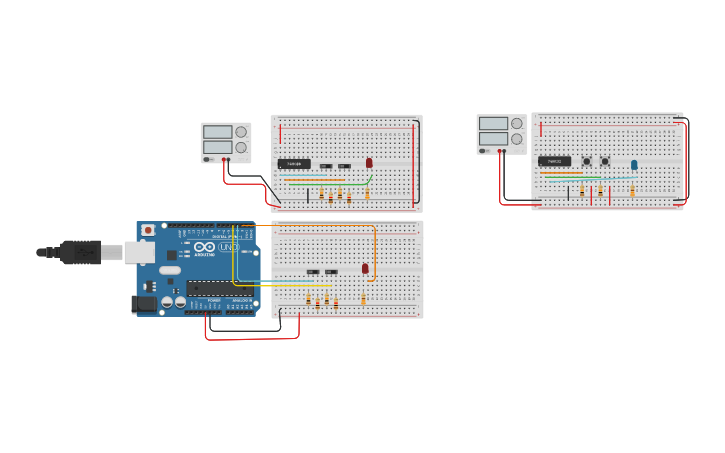 Circuit design Probando Compuerta AND | Tinkercad