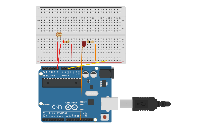 Circuit design LDR | Tinkercad