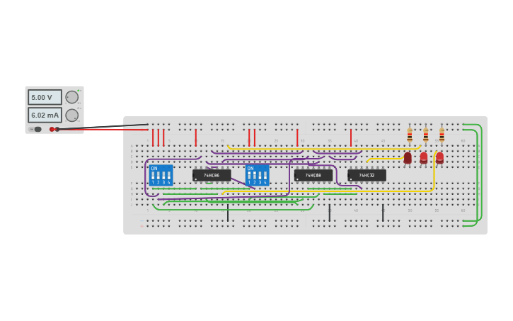 Circuit design 2 Bit CLA - Tinkercad