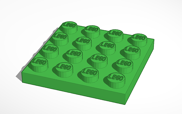 3D design 4 x 4 Lego Plate - Tinkercad
