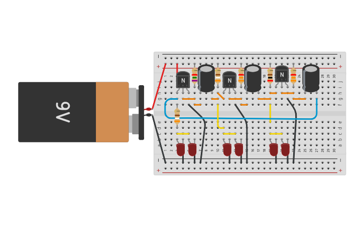 Circuit design Super LED Chaser Circuit - Tinkercad