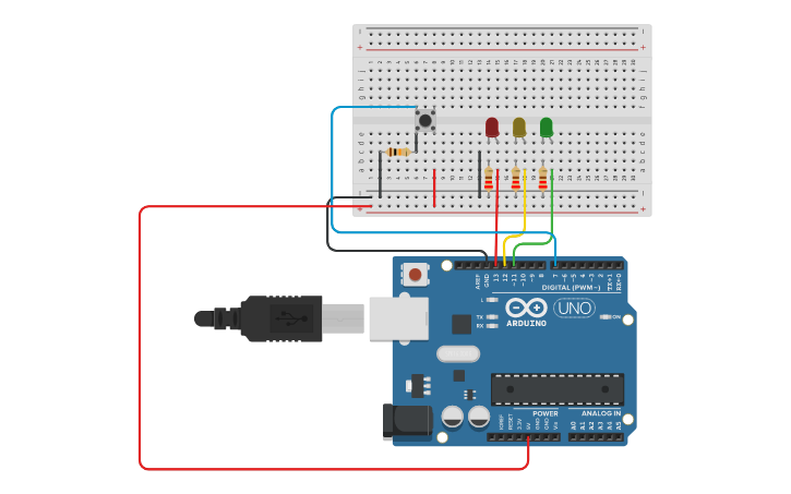 Circuit design Semáforo com botão de pedestre simples (sem luzes de ...