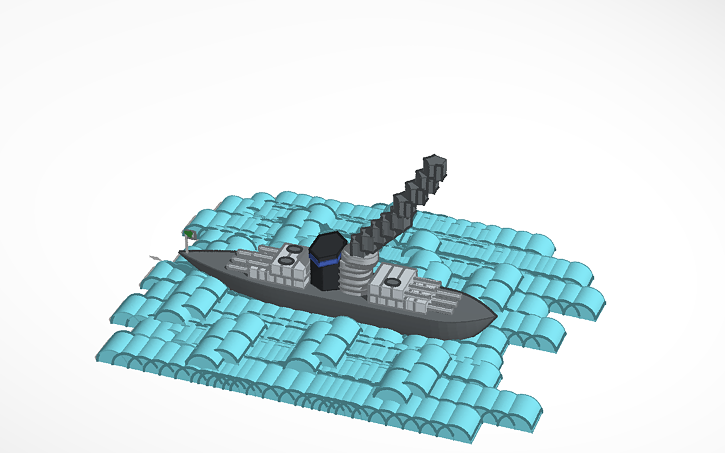 3D design battle ship - Tinkercad