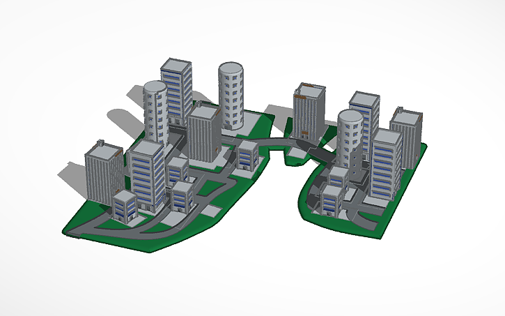3D design Small city - Tinkercad