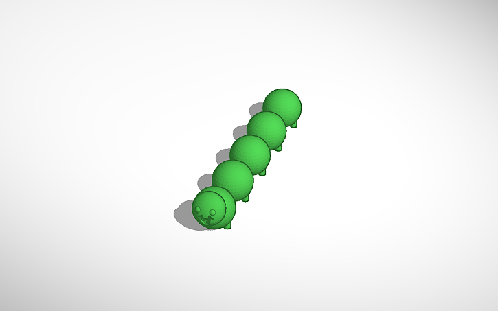 3D design Printable Caterpillar - Tinkercad
