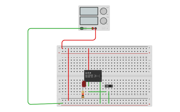 Circuit design controlling led using a relay - Tinkercad Circuit design controlling led using a relay - Tinkercad