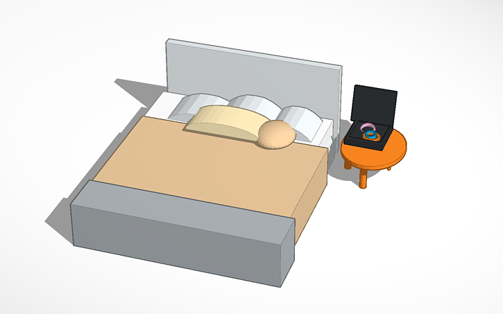 3D design Lily's bed and table - Tinkercad