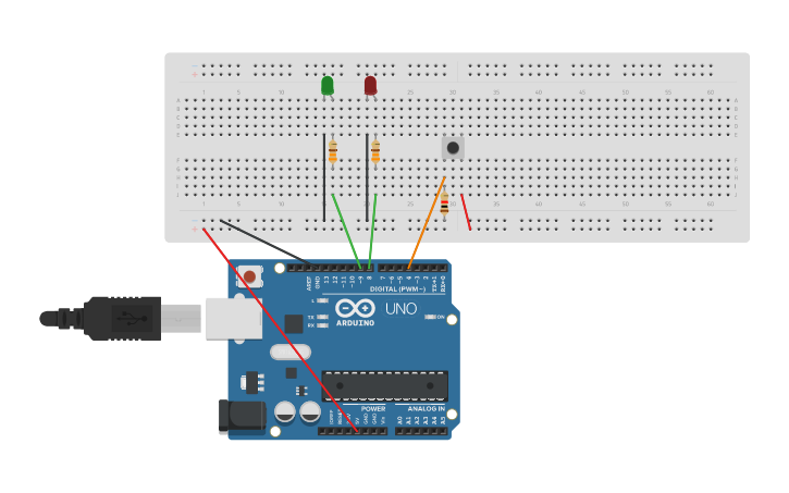 Circuit design Condition IF exemple - Tinkercad