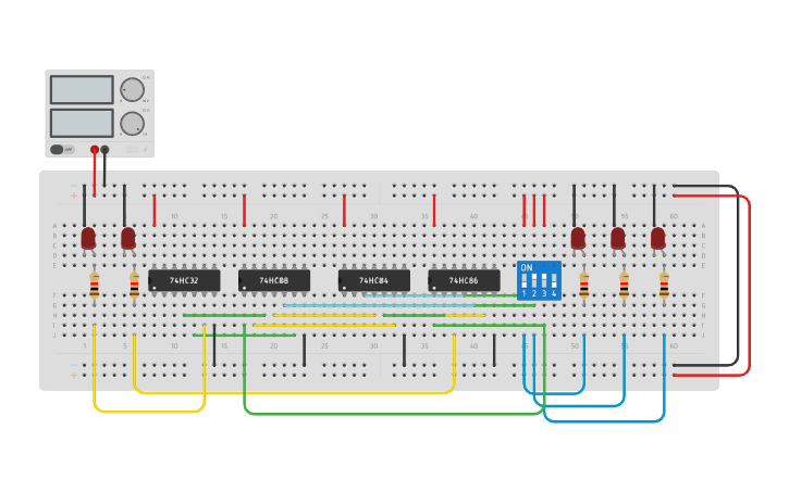 Circuit design Full-Subtractor circuit - Tinkercad