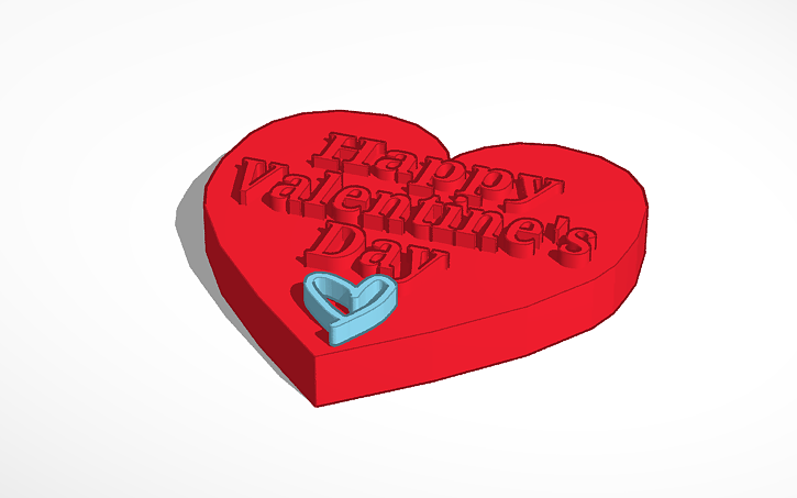 3D design Valentine's Day Lid - Tinkercad