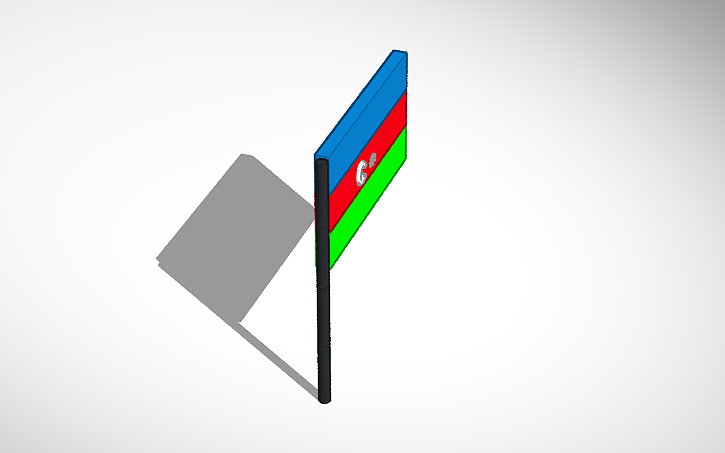 3D design Azərbaycan bayrağı - Tinkercad