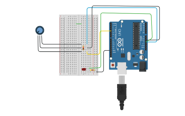 Circuit design Hall Sensor: Arduino - Tinkercad