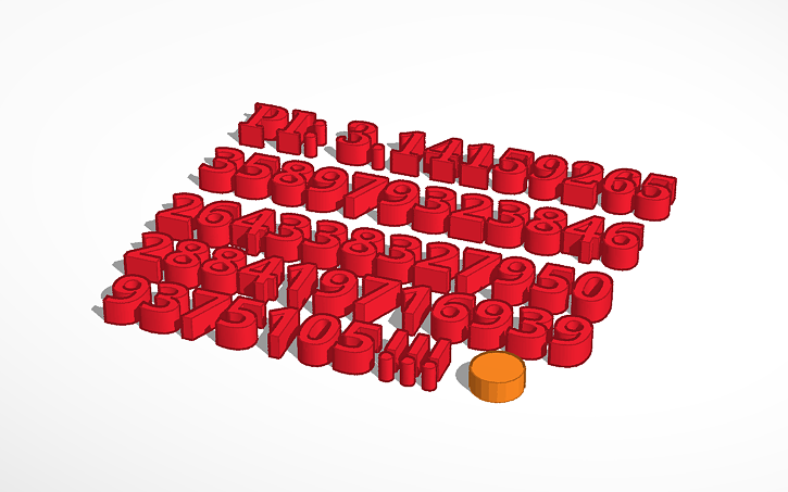 3D design 51 digits of Pi | Tinkercad