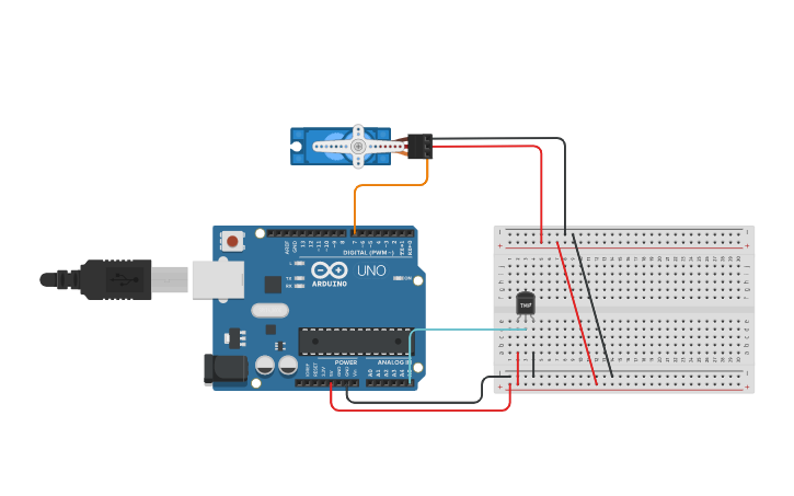 Circuit design Sensor gerak - Tinkercad