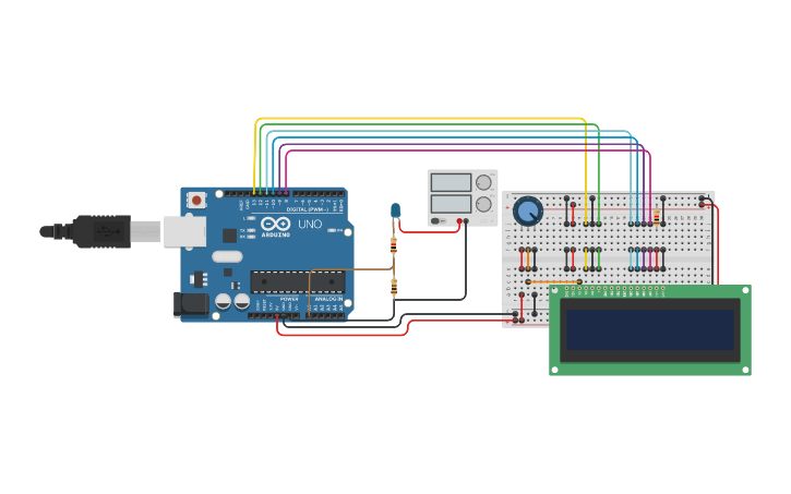 Circuit design Arduino Ammeter - Tinkercad