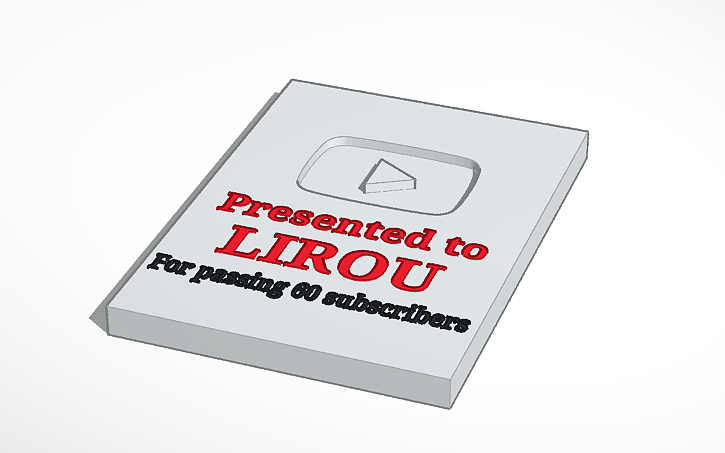 3D design YouTube 2018 Trophy - Tinkercad