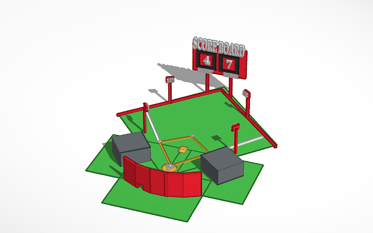 3D design baseball field - Tinkercad
