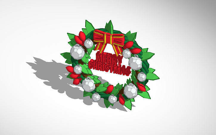 3D design Christmas wreath 크리스마스 리스 장식 - Tinkercad