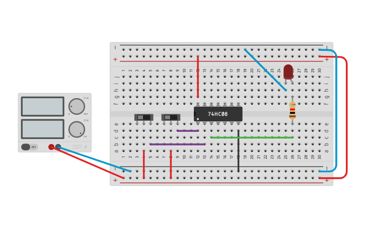 Circuit design AND GATE | Tinkercad