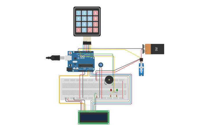 Circuit design Copy of Caja Fuerte con Arduino - Tinkercad