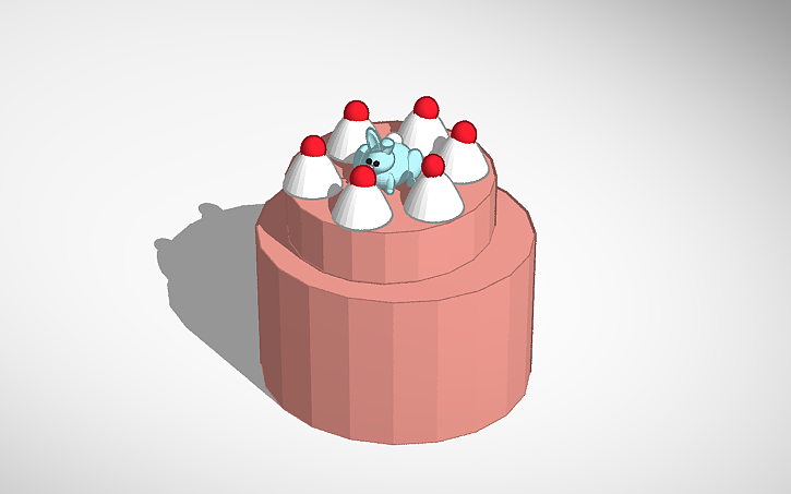 3D design Birthday cake - Tinkercad