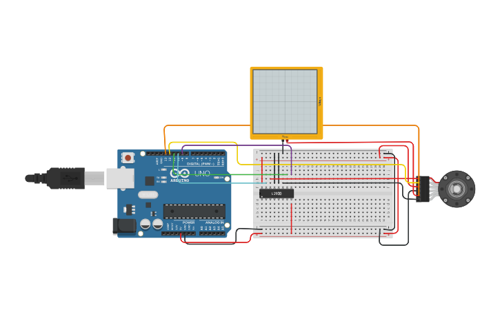 Circuit design motor with encoder - Tinkercad