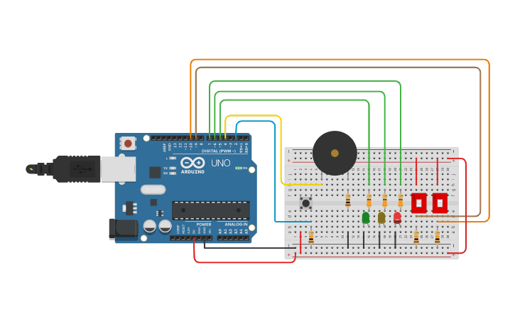 Circuit design Copy of Experimento 3 - Aula | Tinkercad