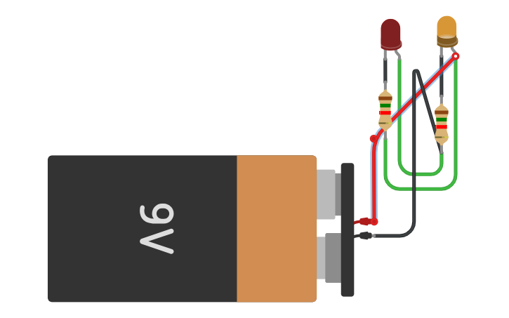 Circuit design Polarity detector. 3VDC to 20VDC (Basic) | Tinkercad