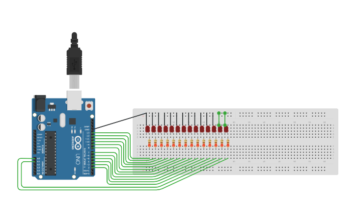 Circuit design 14 bit binary counter Update 5a - Tinkercad