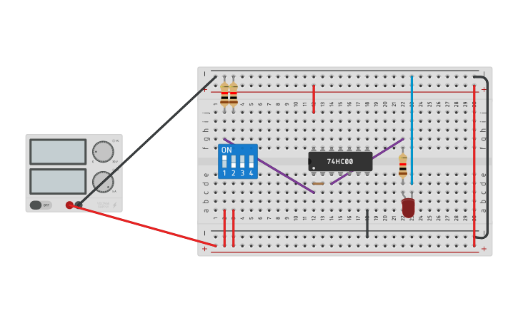 Circuit design TABLE 1-A - Tinkercad