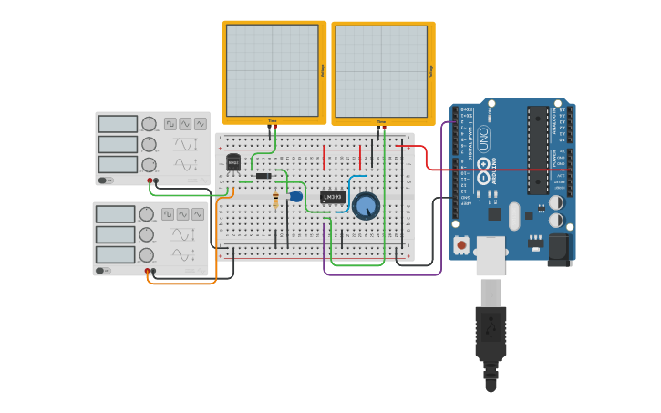 Circuit design hackaton - 40kHz passive bandpass filter | Tinkercad