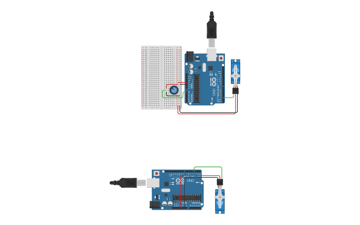 Circuit Design Serial Servo Tinkercad