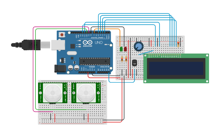Circuit design Sensor de temperatura + contador (ARDUINO) - Tinkercad
