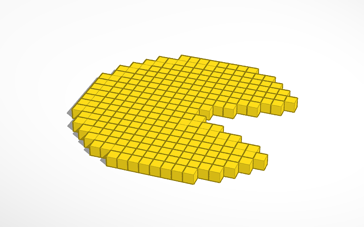3D design Pixel Pacman - Tinkercad