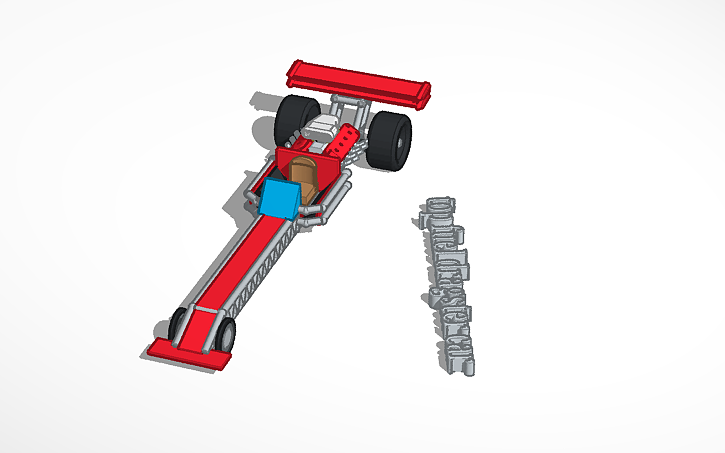 3D design top fuel dragster car - Tinkercad
