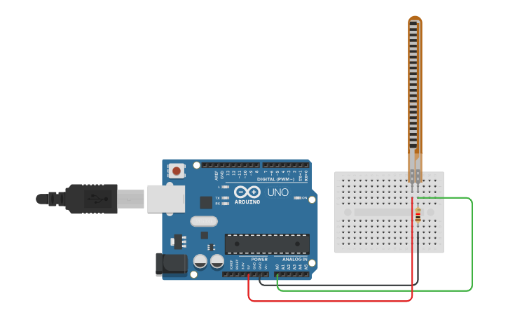 Circuit design Flex sensor - Tinkercad