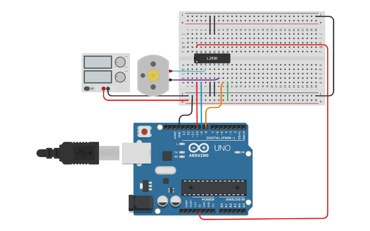 Circuit design Lab 5 DC Motor - Tinkercad