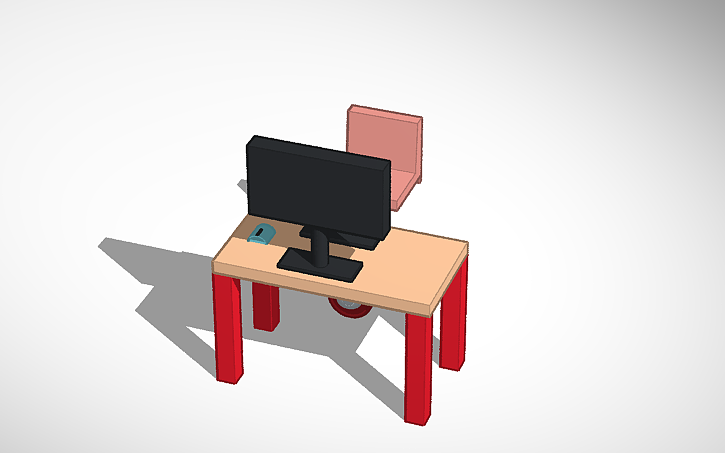 3D design study desk - Tinkercad