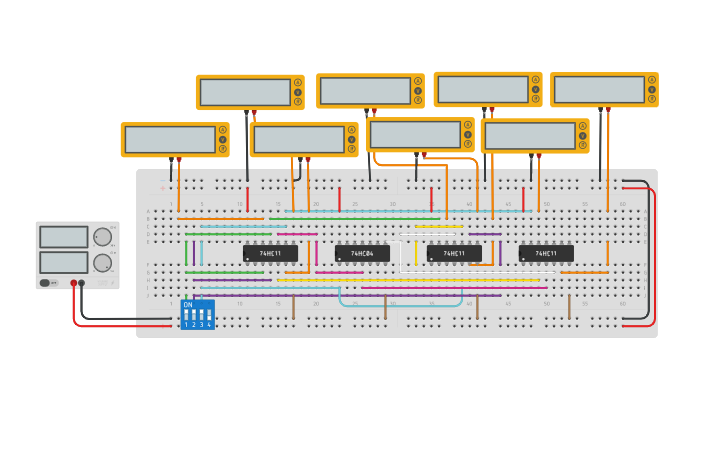 Circuit design 3:8 DECODER - Tinkercad