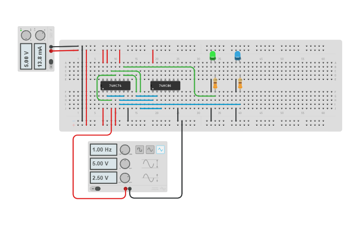 Circuit design 2-bit counter using D flip-flop displayed in LEDs ... Circuit design 2-bit counter using D flip-flop displayed in LEDs ...