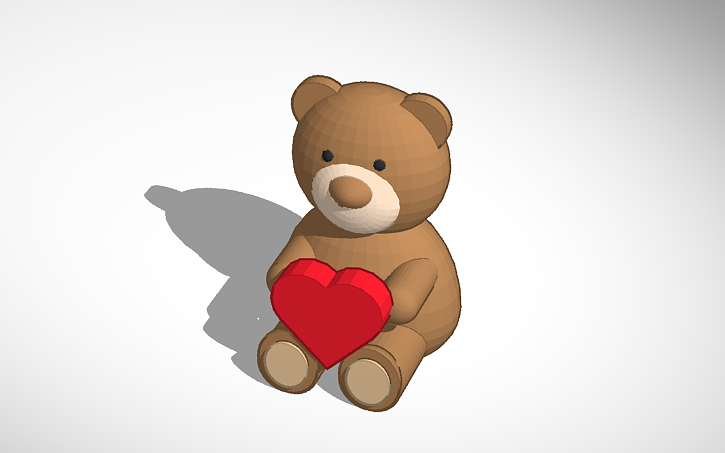 3D design teddy bear - Tinkercad