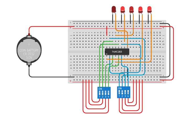 Circuit design Sumadora De Binarios - Tinkercad