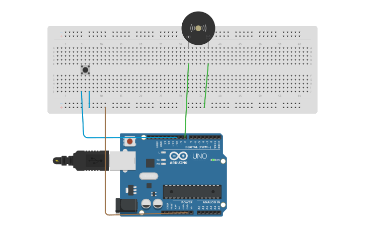Circuit design Buzzer 3 frequencias - Tinkercad