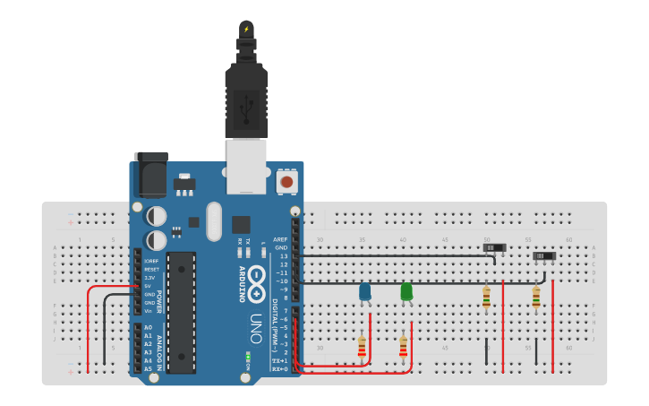 Circuit design scheda 1 porte logiche con Arduino Mirko Murante 3aet - Tinkercad