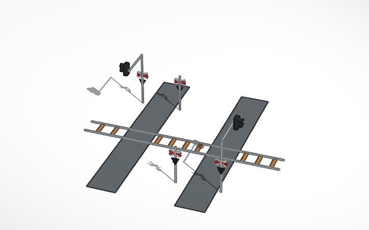 3D design Divided Railroad Crossing (Denmark w/ Railroad Signals ...
