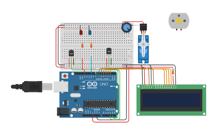 Circuit design Automatic Room Temperature Controller - Tinkercad