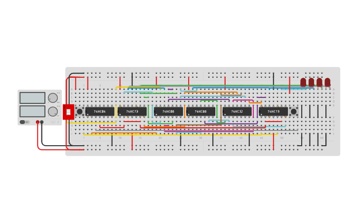 Circuit design Syn Up Down Counter - Tinkercad