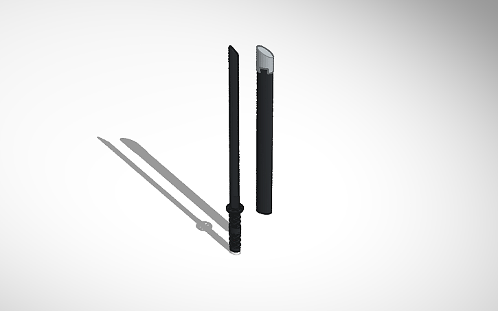3D design Demon Slayer Nichirin Sword and Case - Tinkercad